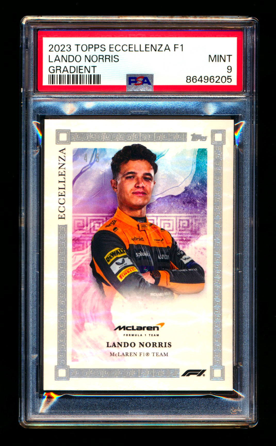 2023 Topps Eccellenza F1 Lando Norris Gradient Parallel #4/5 PSA 9 (Ca ...