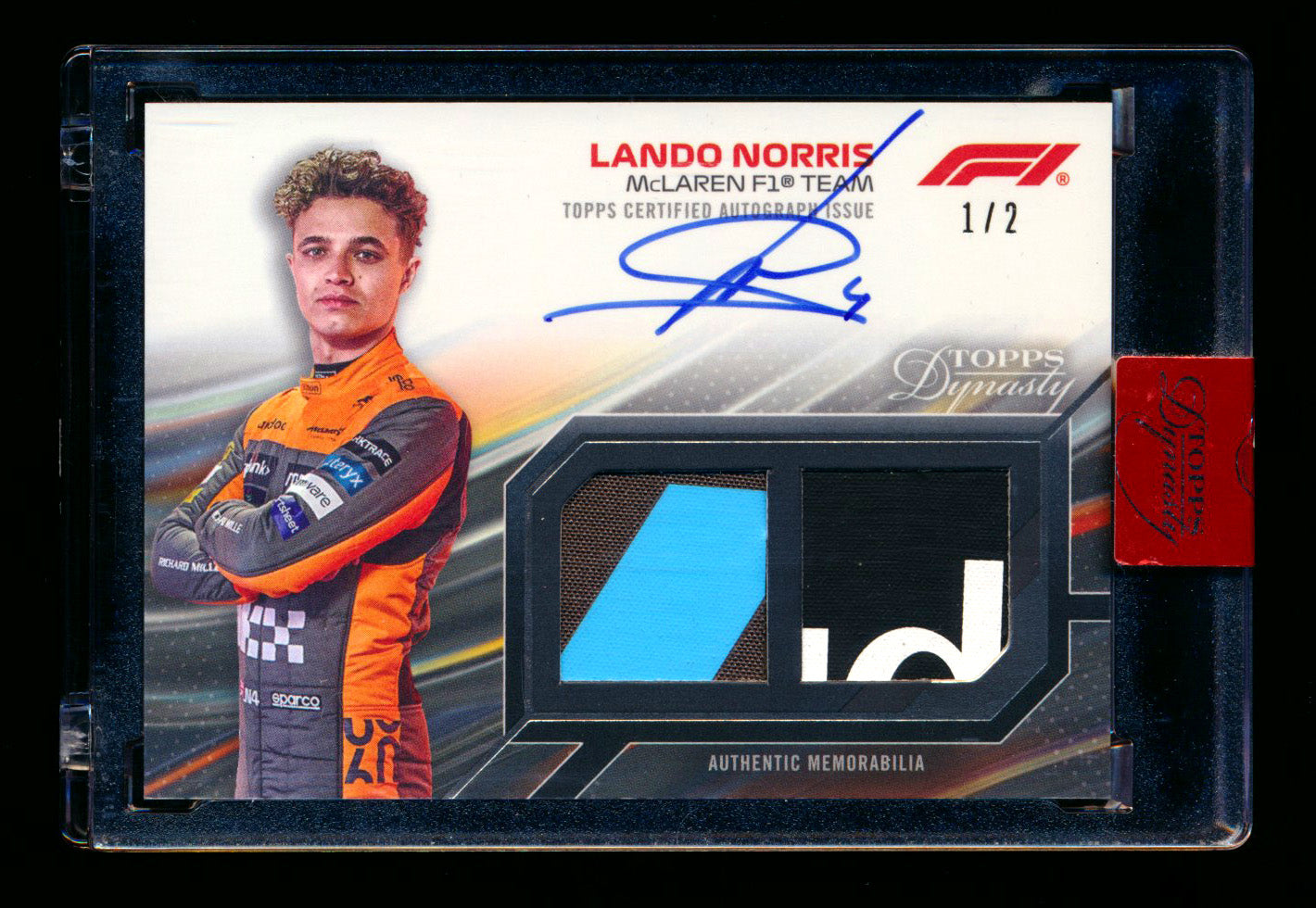2023 Topps Dynasty F1 #SDDRA-LN Lando Norris Black Dual Patch Autograp ...