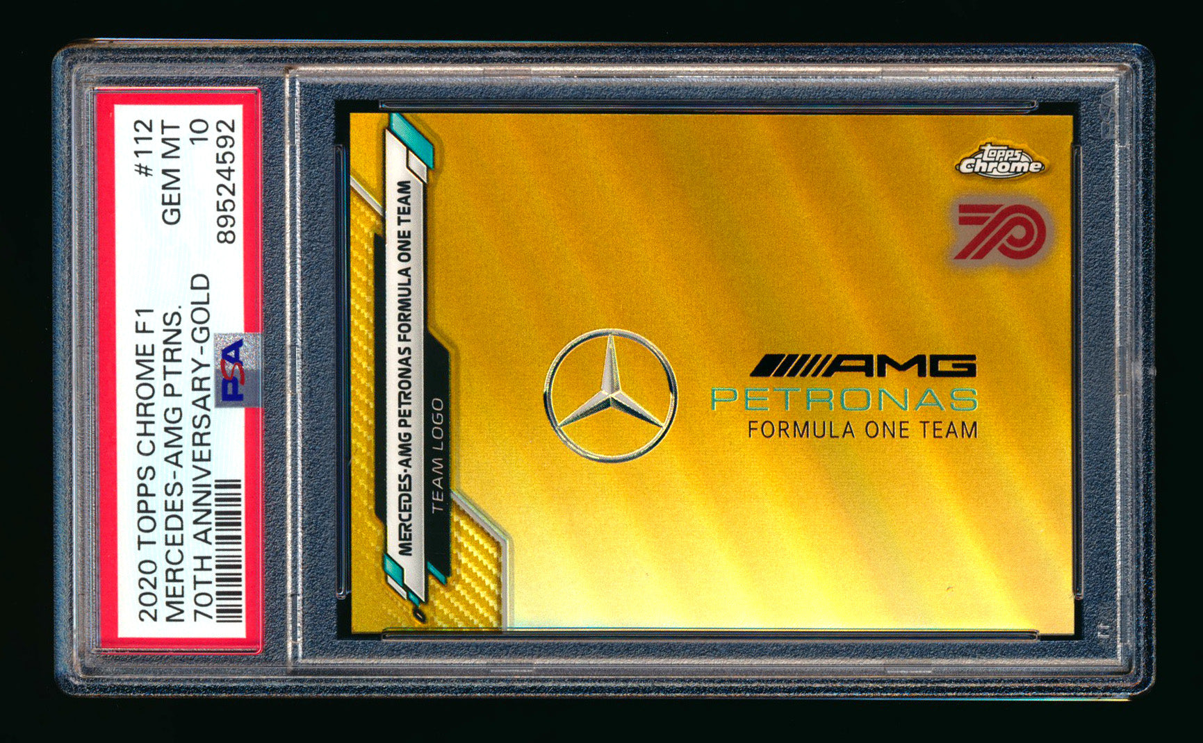 2020 Topps Chrome F1 #112 Mercedes-AMG Petronas Team Logo RC 70th Anni ...